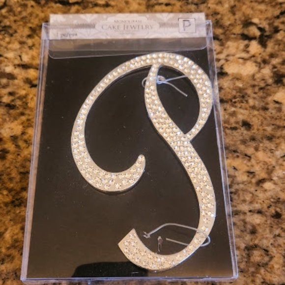 Kitchen | New In Package Rhinestone Silver Monogram P Initial Cake ...
